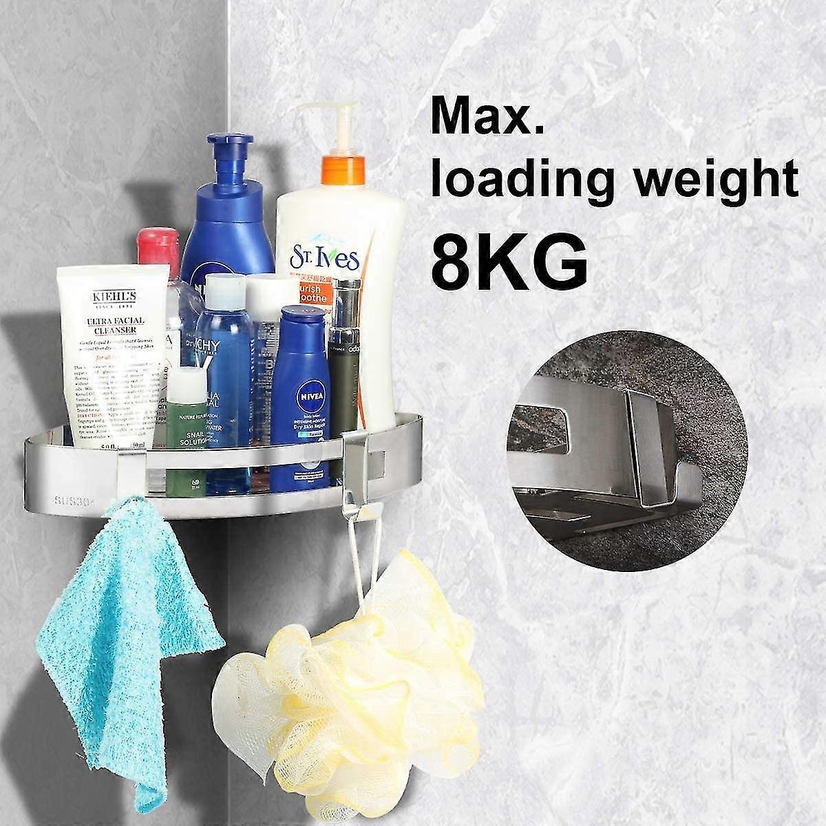 Shower Corner Shelf, Corner Shelf With Hooks 2 Pack, Self Adhesive Glue ...