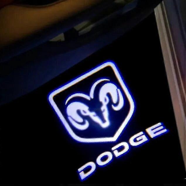 2 Pieces LED Car Logo Door Light Projection Laser Light for Dodge ...