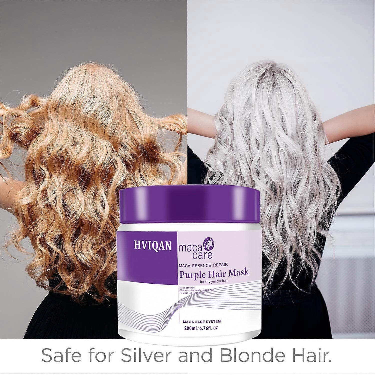 Purple Hair Mask, Maca Deep Repair Hair Mask for Dry, Damaged Hair ...