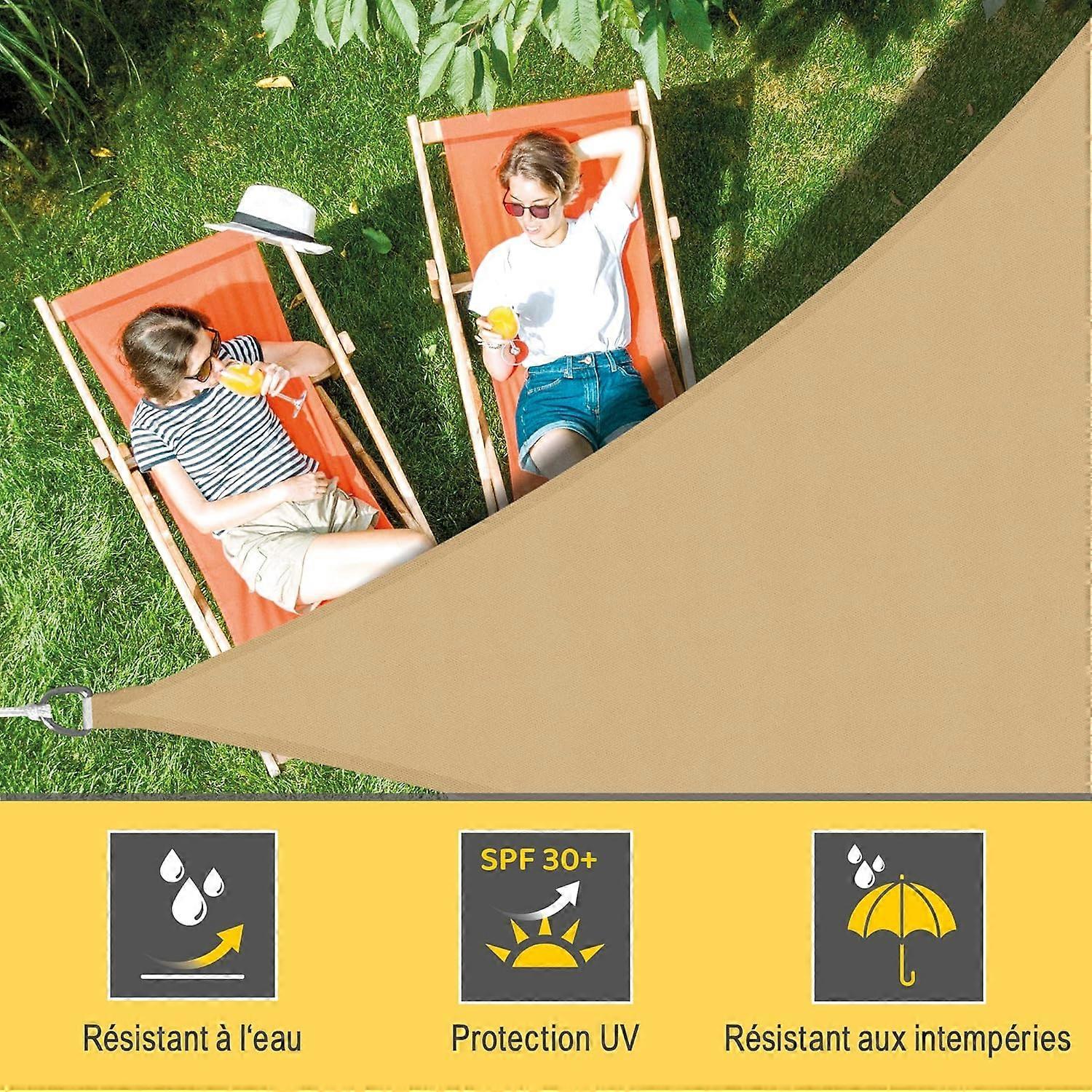 Triangular Shade Sail 3.6x3.6x3.6m Waterproof Sun and UV Protection ...