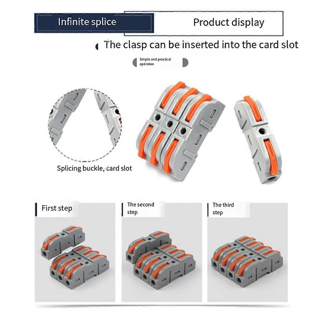 50 stk Quick Wire Cable Connector Splejsning Multiplex Wire Connector ...