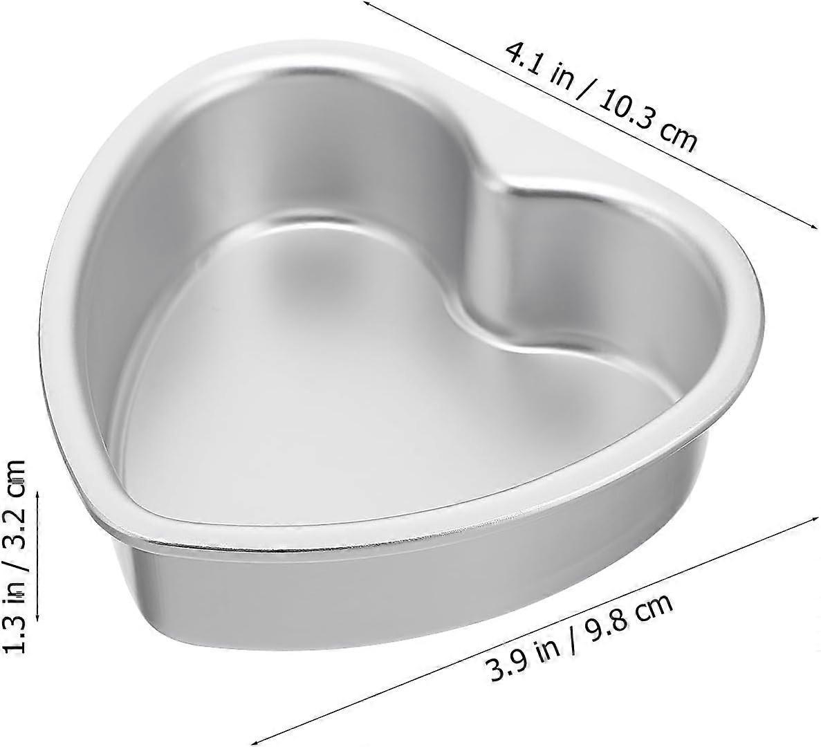 2Pcs 4 Inch Heart Shaped Cake Pans Aluminum for Valentine's Day,and ...
