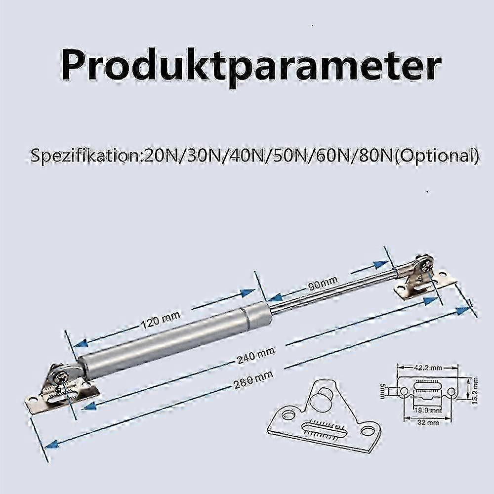 80N/17.6lbs/8Kg Gas Shocks,10 Inch Length Lift Support Soft Close, Lid ...