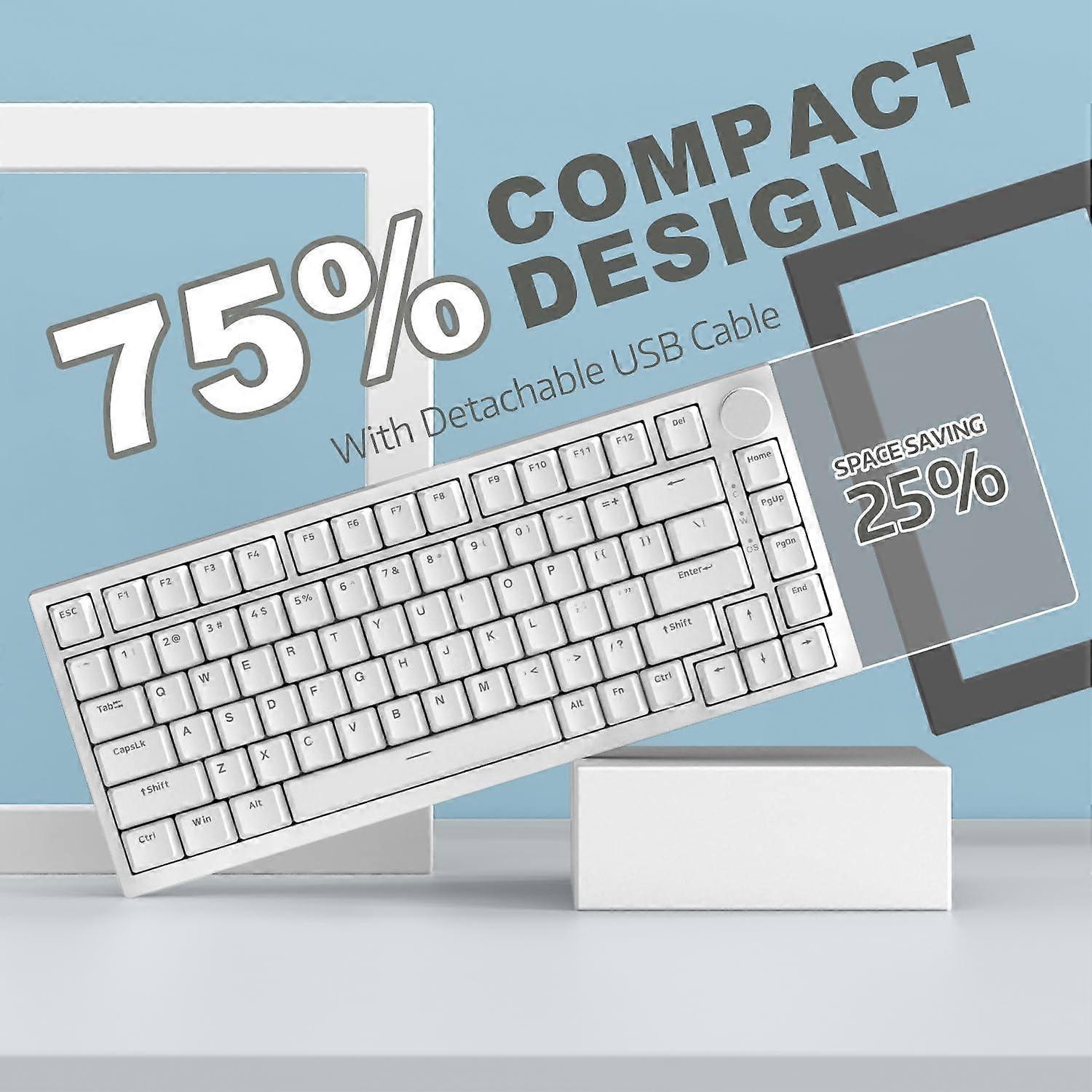 Ajazz AK820 Hot Swappable Wired Mechanical Keyboard With Light | Fruugo UK