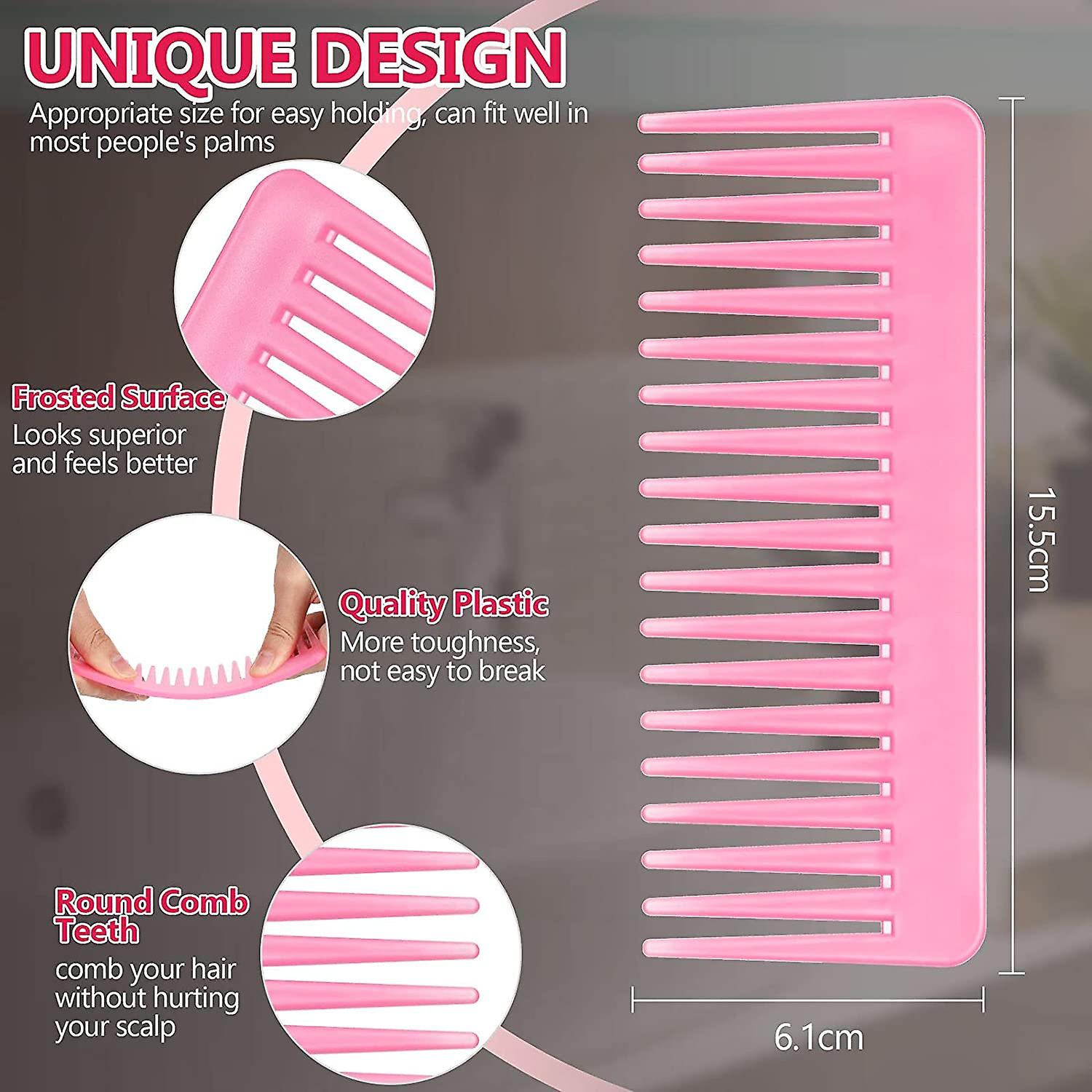 Large Hair Detangling Comb Wide Tooth Comb For Curly Hair Wet Dry Hair ...