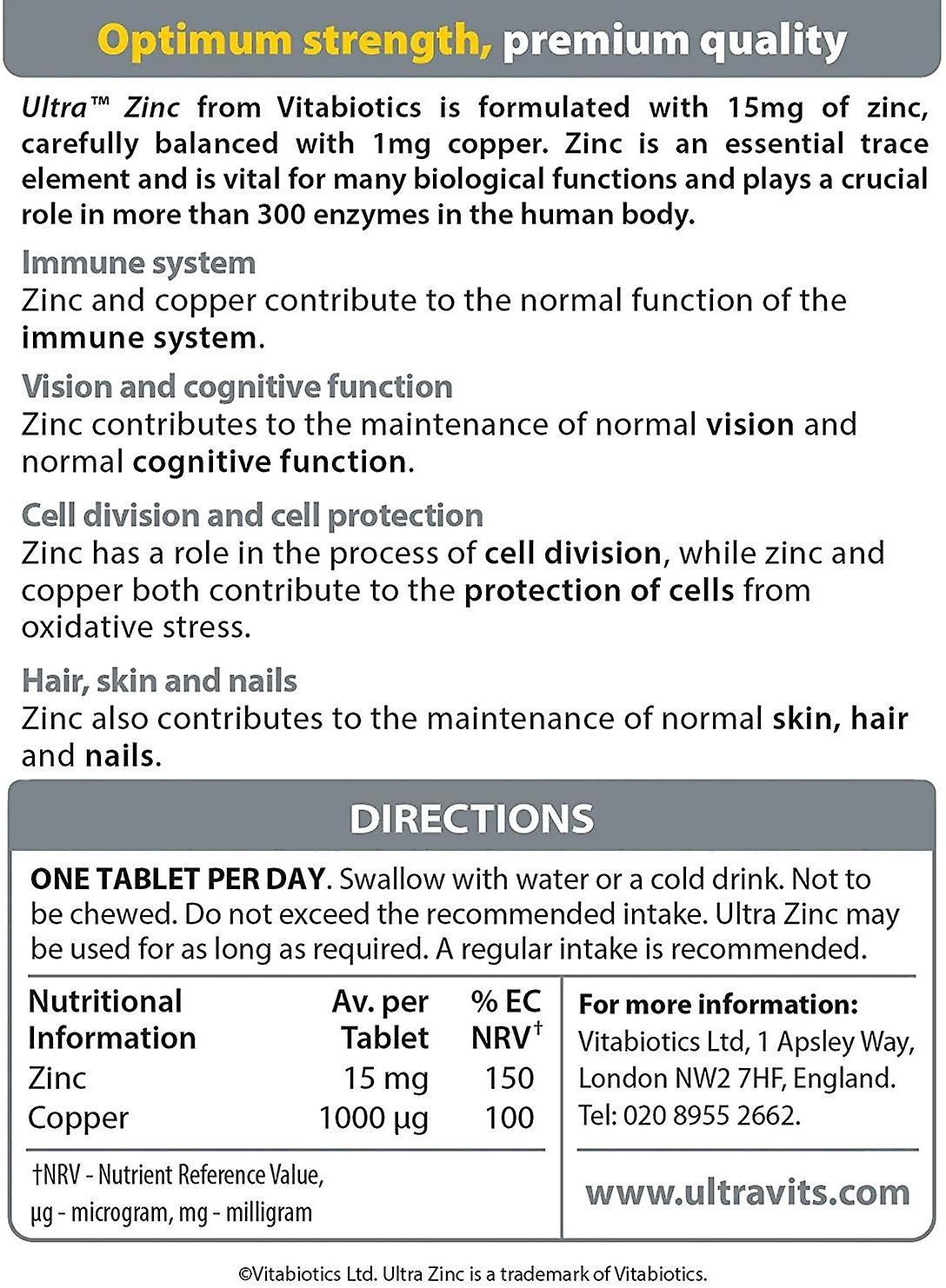 Vitabiotics Ultra Zinc 15mg with Copper - 60 Tablets | Fruugo DK