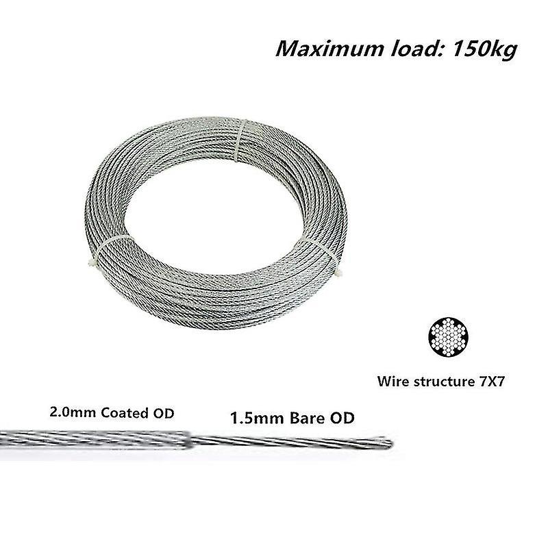 30M Cable Railing Garden Wire Kit Wire Fence Roll Kit/outdoor String Light Suspension Kit, Cable ...