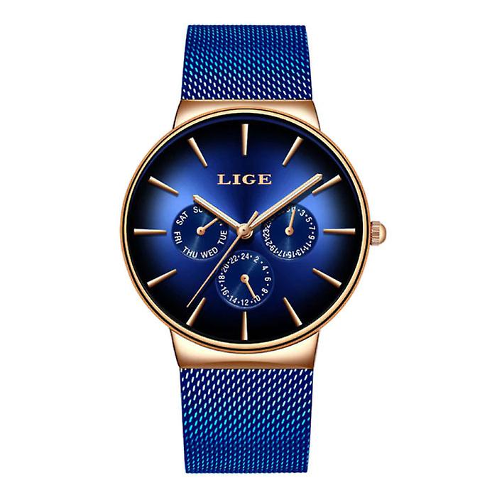 Lige Luxury Watch Men - Anologue Quartz Movement for Men Blue | Fruugo UK