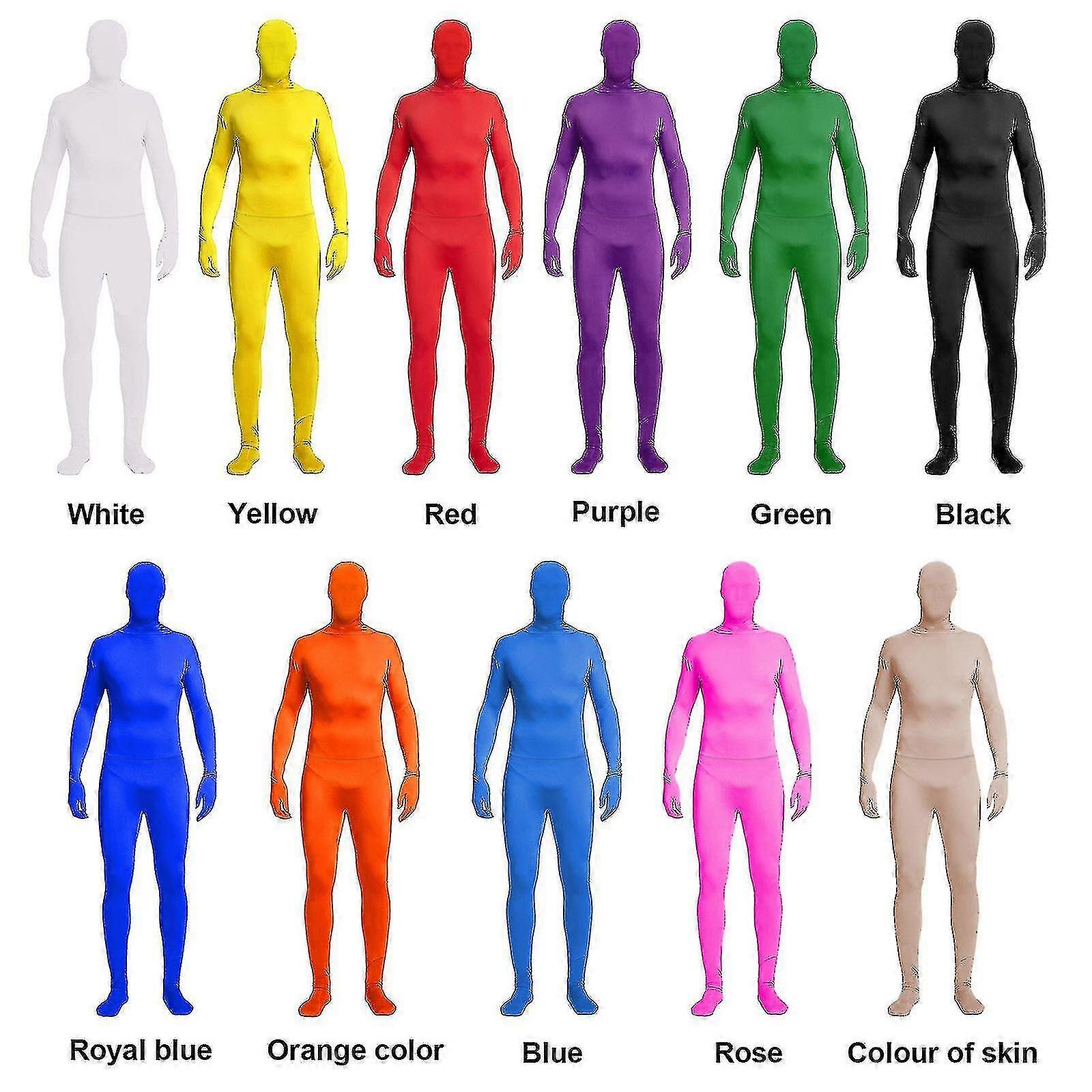 Full Bodysuit Unisex Adult Costume Hood Spandex Stretch Unitard Body ...