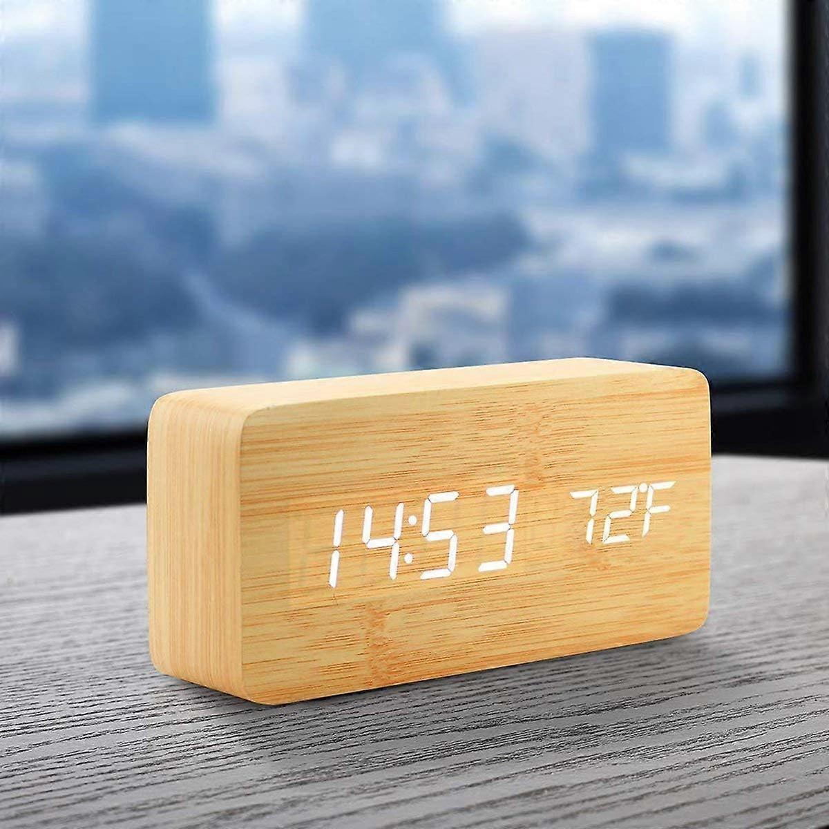 Wooden Clock Creative Wooden Digital Alarm Clock Stylish ...