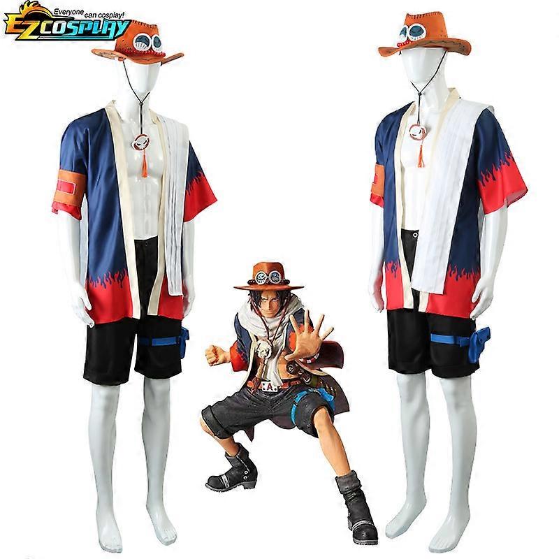 One Piece Portgas D. Ace Cosplay Costumes Anime Kimono Uniform ...