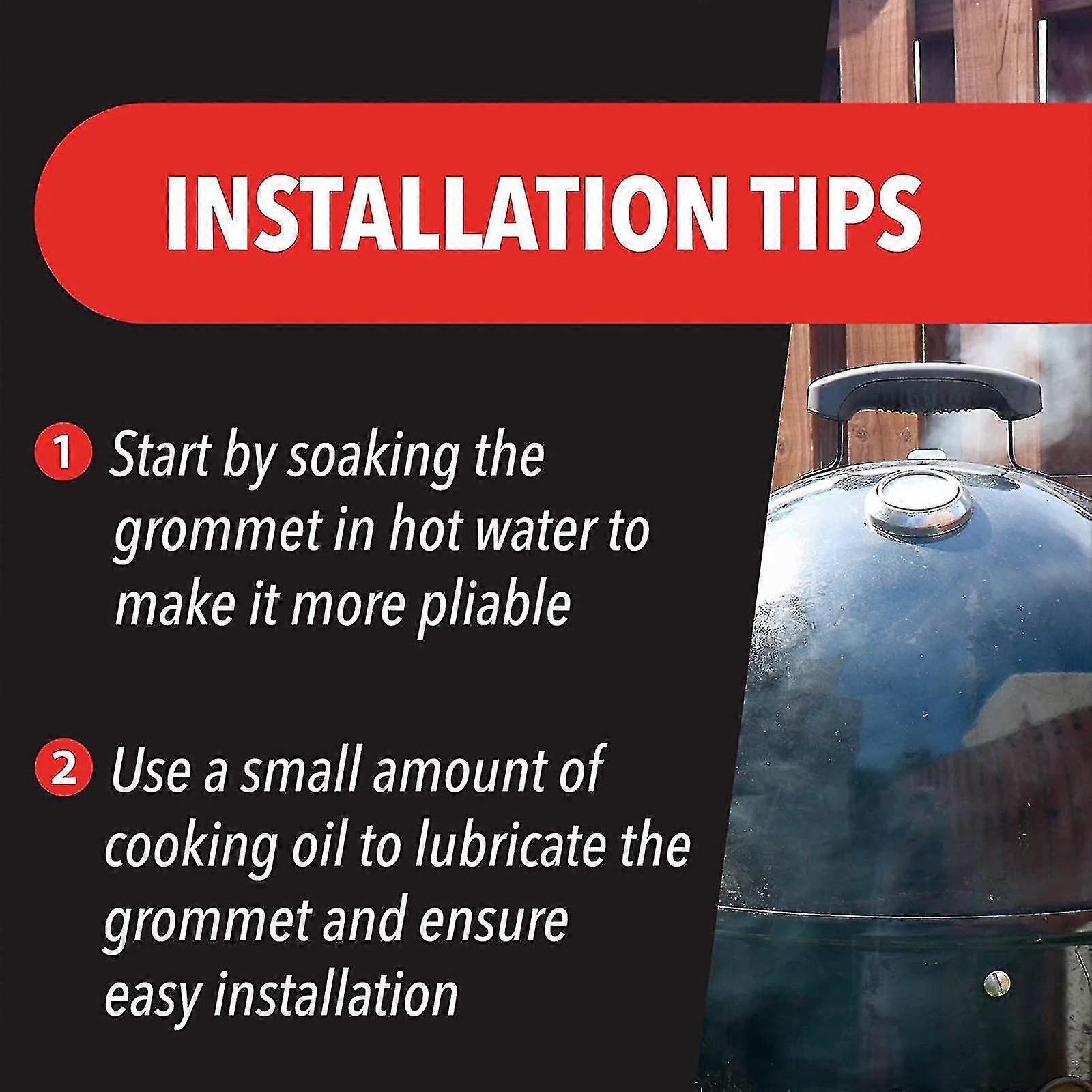 4-pack Thermometer And Probe Grommet For Bbq Grill, Compatible With ...