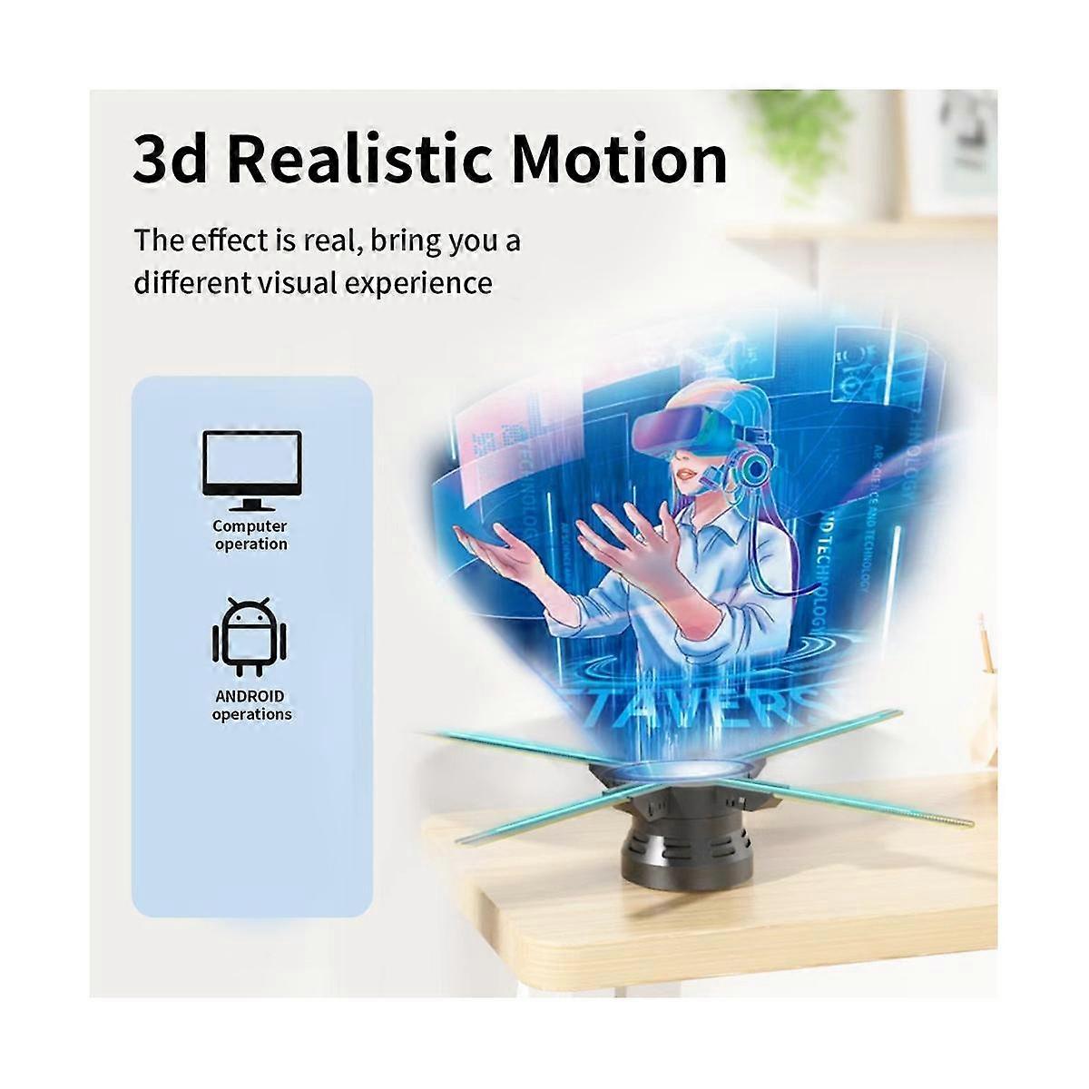 3D LED Holographic Projector Advertising Fan WiFi 720 LED APP Holographic Hologram Commercial ...