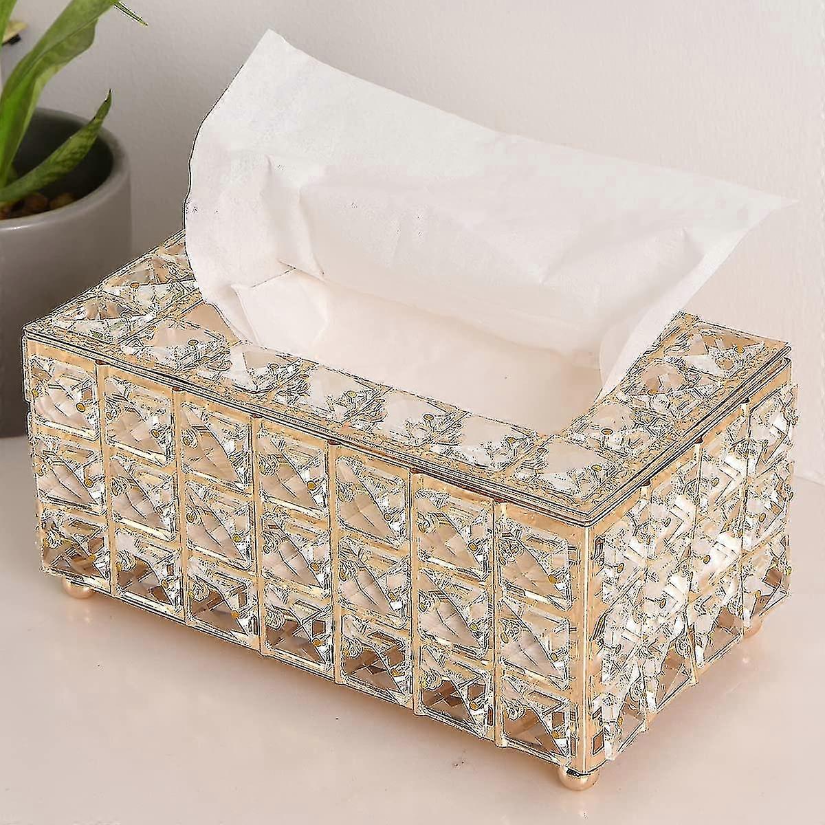 Rectangular Crystal Tissue Box Cover, Decorative Paper Box, Napkin ...