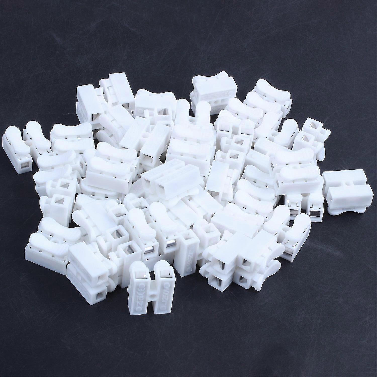 50pcs Ch2 Spring Quick Wire Connector Cable Clamp Terminal Block ...