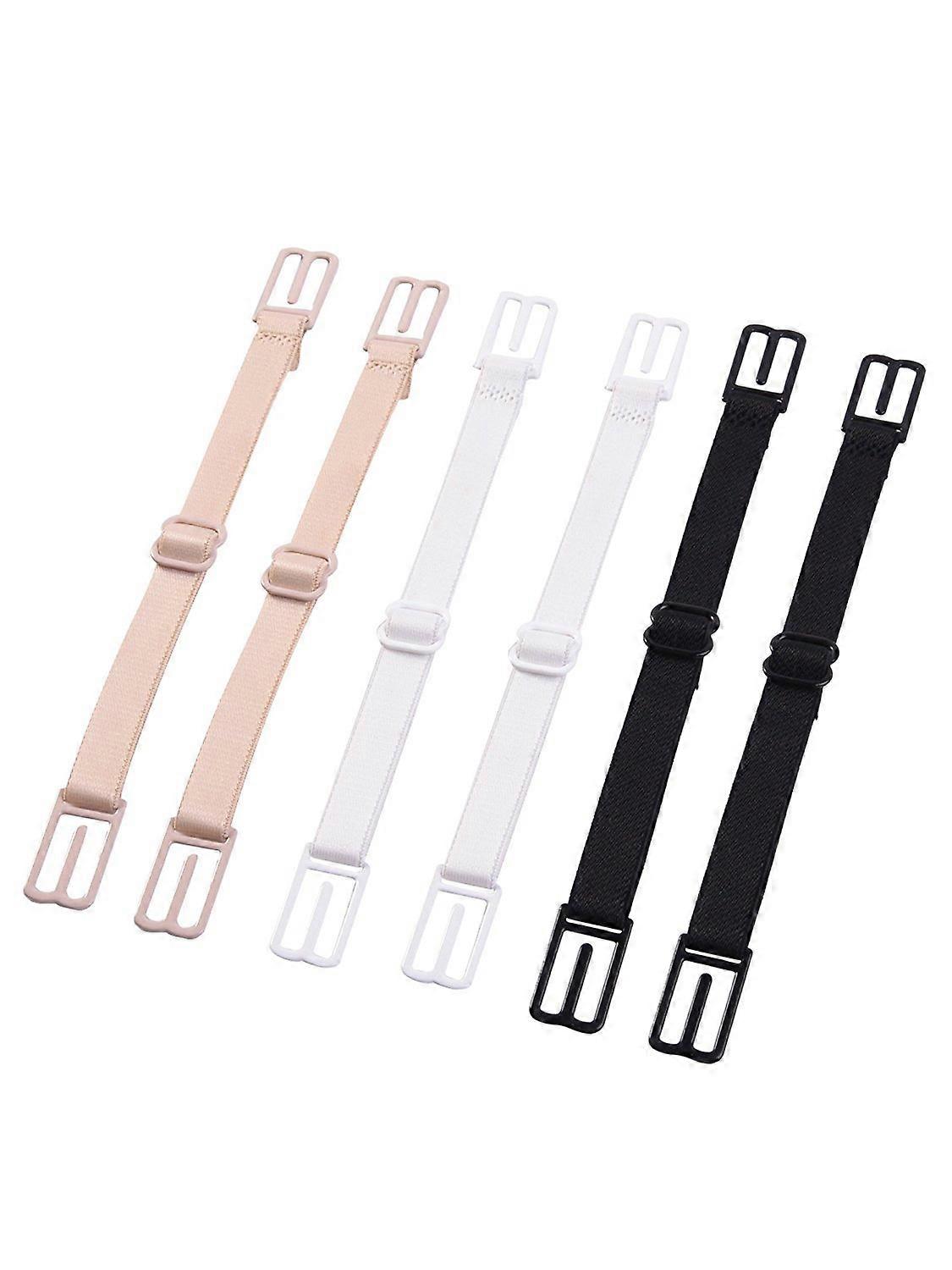 Pack of 6 Bra Strap Clips, Elastic Anti-Slip Strap Holder, Black, Beige ...