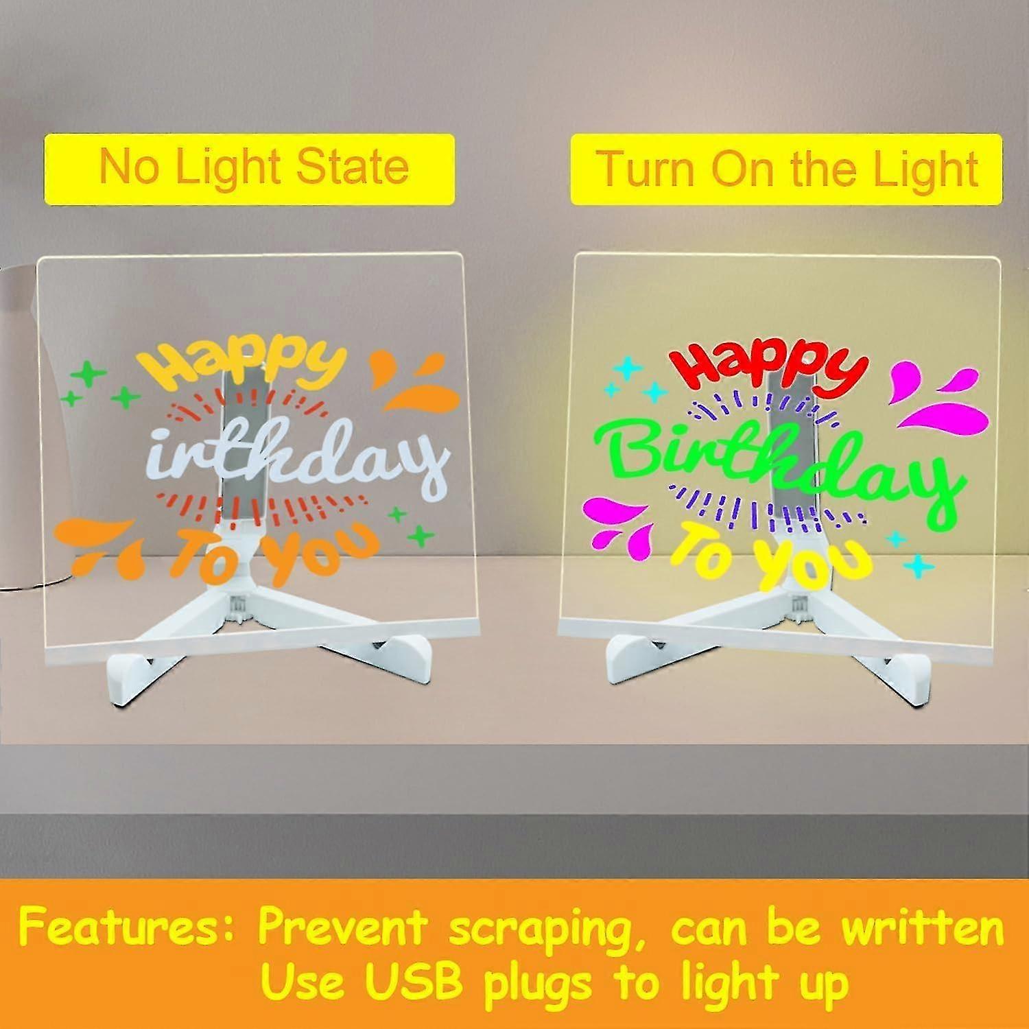 2024 Led Note Board With Colors, Acrylic Dry Erase Board With Stand ...