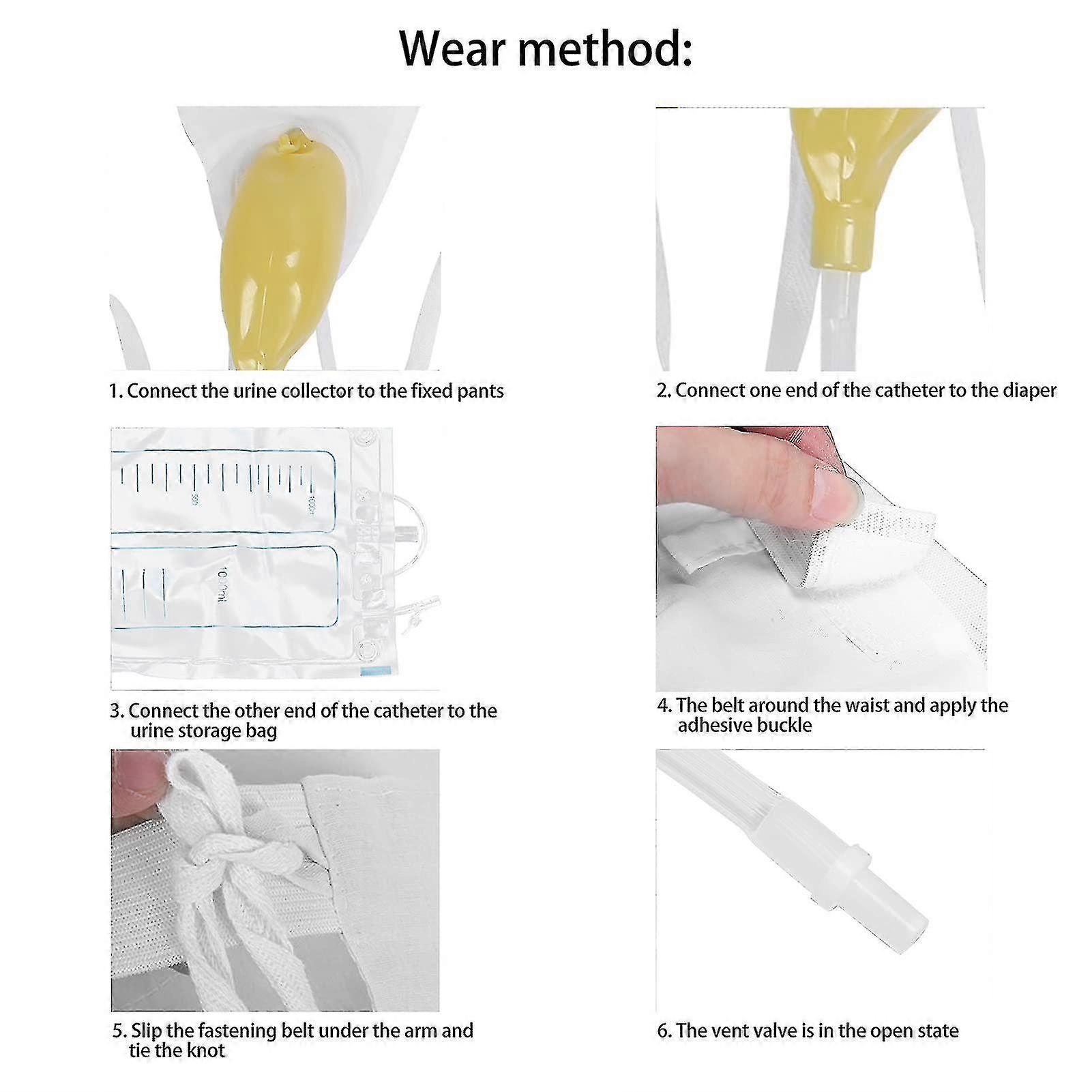 1000ml Collection Urine Bag, Men Urinal Male Urination Device Funnel ...