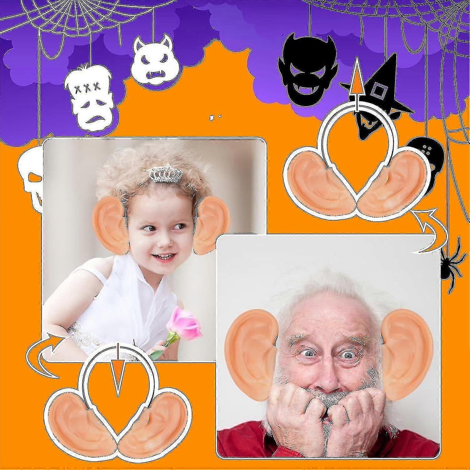 2 Pcs Oversized Jumbo Fake Ears Pig Giant Ears Headband Costume ...