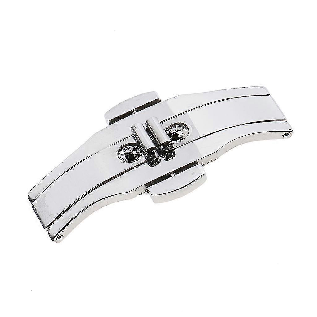 Stainless Steel Double Push Button Butterfly Deployment Watch Buckle ...