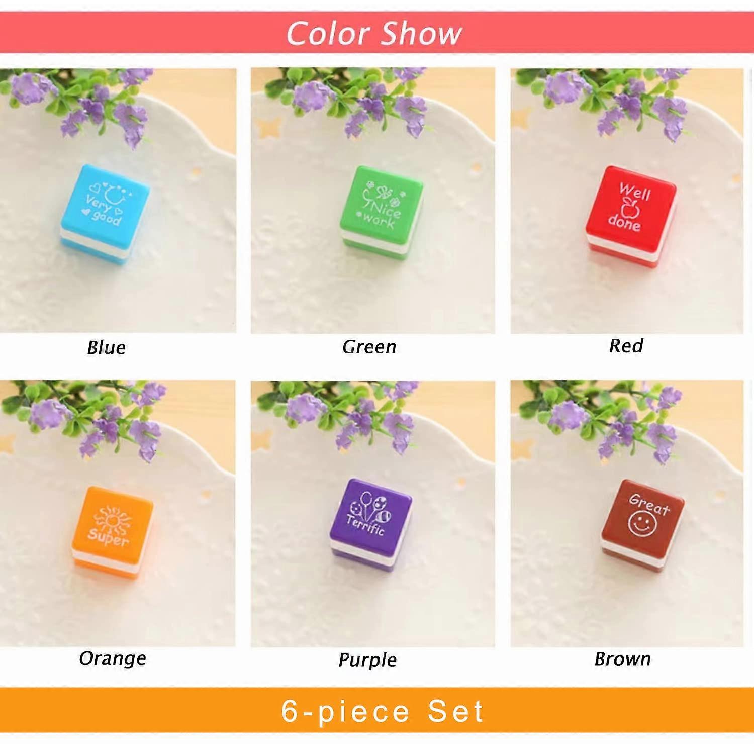 Square Teacher's Stamp, 6 Patterns of self Inking Stamp, Teaching ...