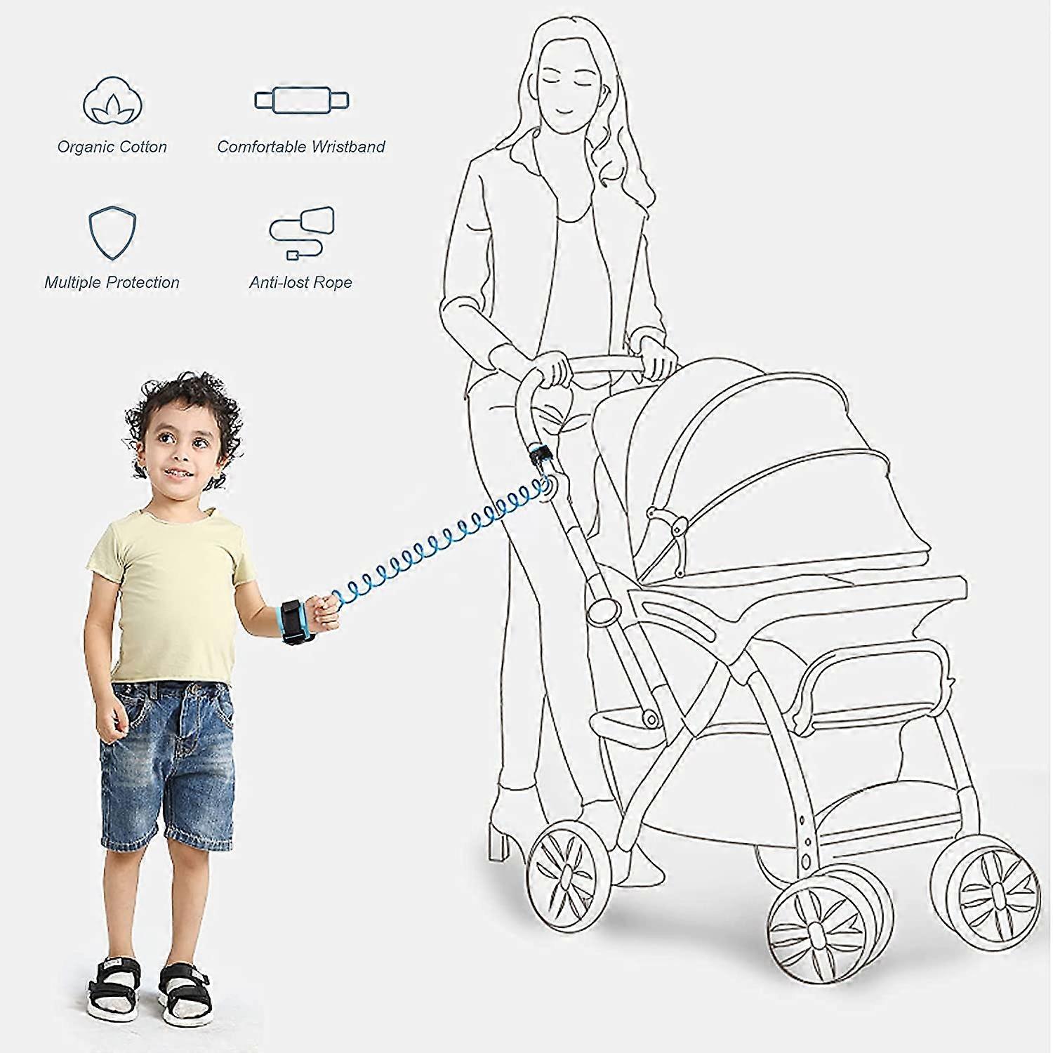 2.5M Anti Lost Wrist Link Belt Baby Toddler Reins Safety Leash ...