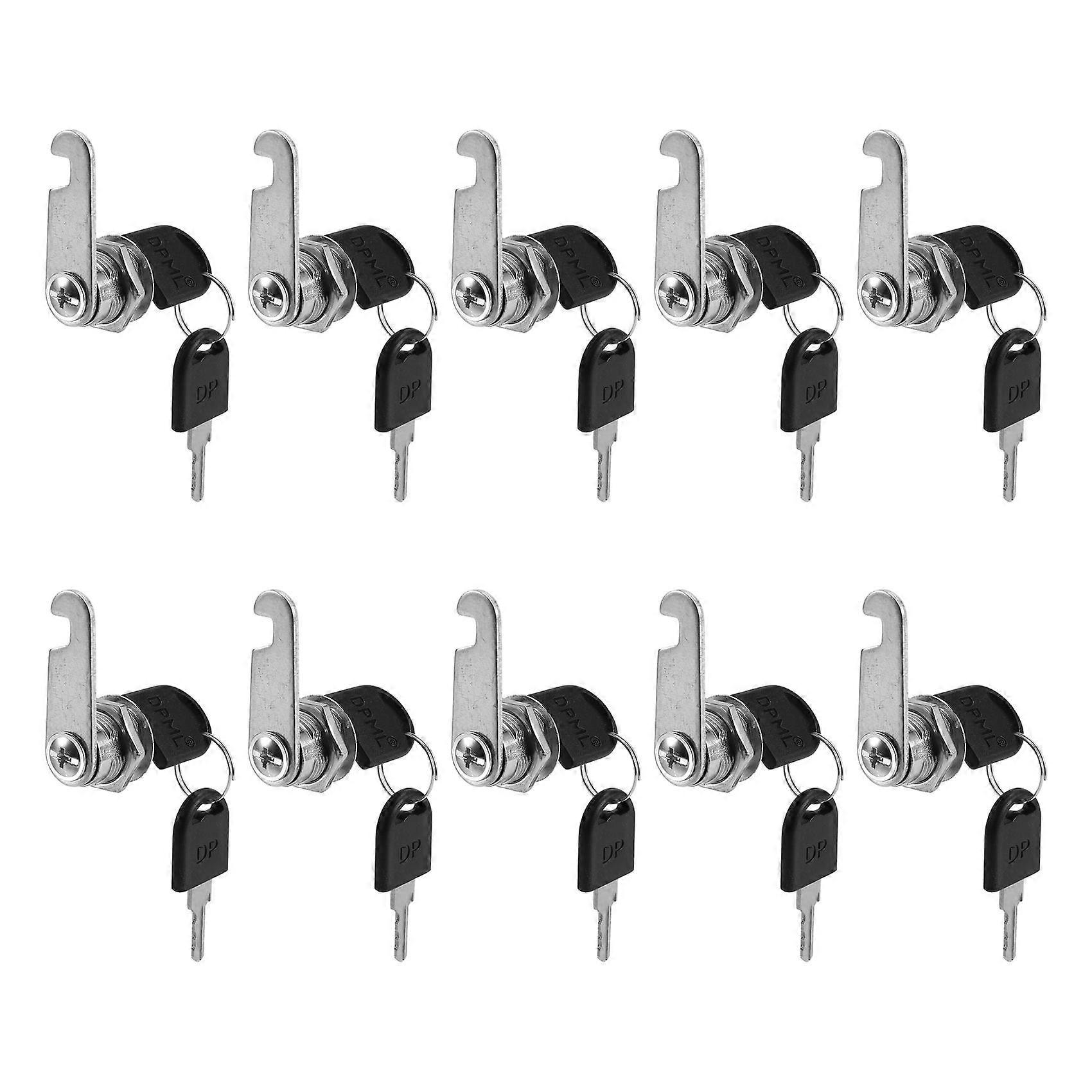 10 Set Security Lock Metal Cylinder Cabinet Locker Cam Lock with Keys ...