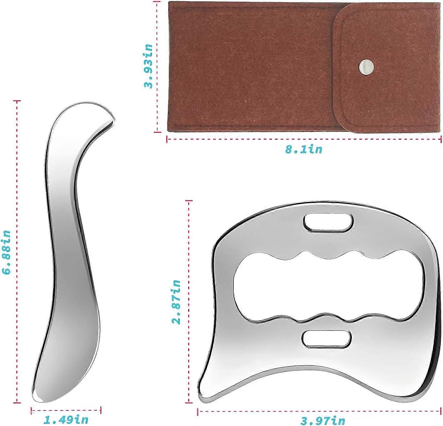 2 in 1 Stainless Steel Gua Sha Muscle Scraper | Fruugo UK