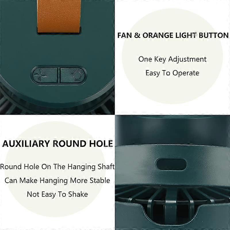 Mini ceiling fan with light, rechargeable handheld fan | Fruugo UK