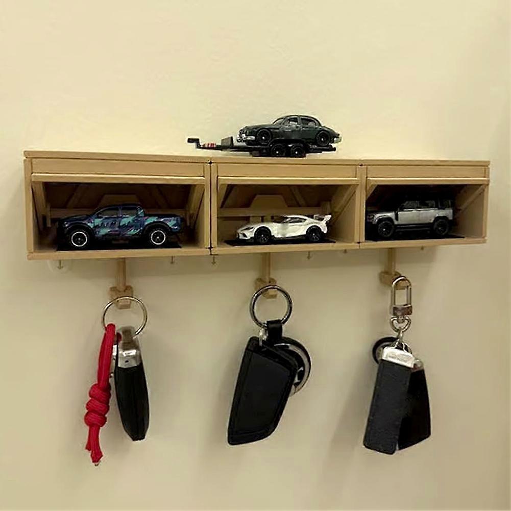 Retro Car Garage Key Holder with Auto Opening Door, Creative Adhesive ...