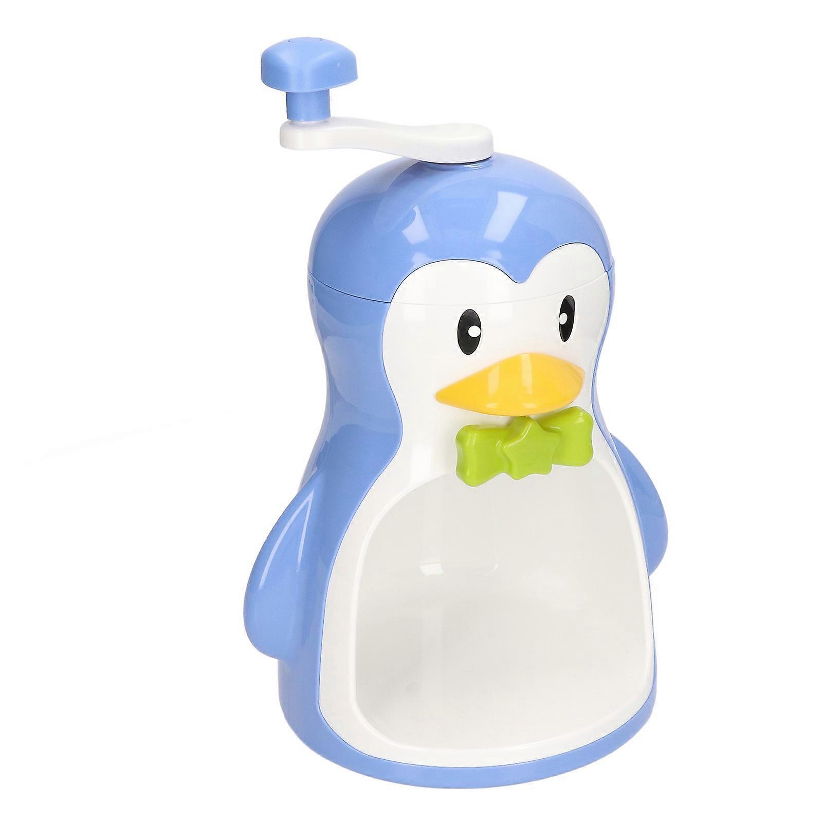 Shaved Ice Machine ABS Penguin Shape Blue Household Portable Manual ...