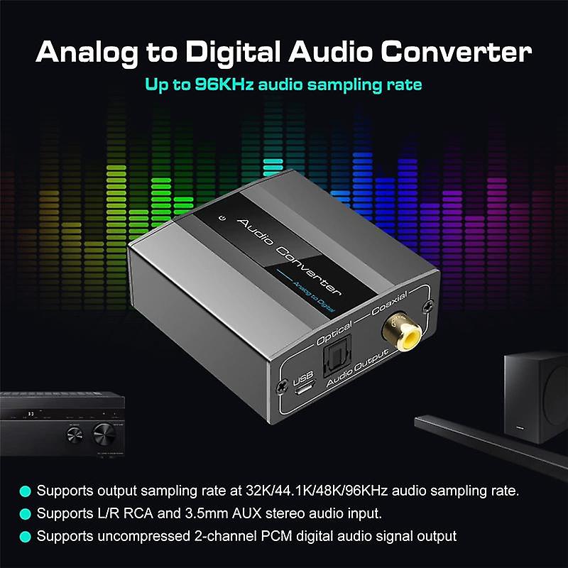 Analog To Digital Audio Converter Rca To Optical With Optical Cable ...