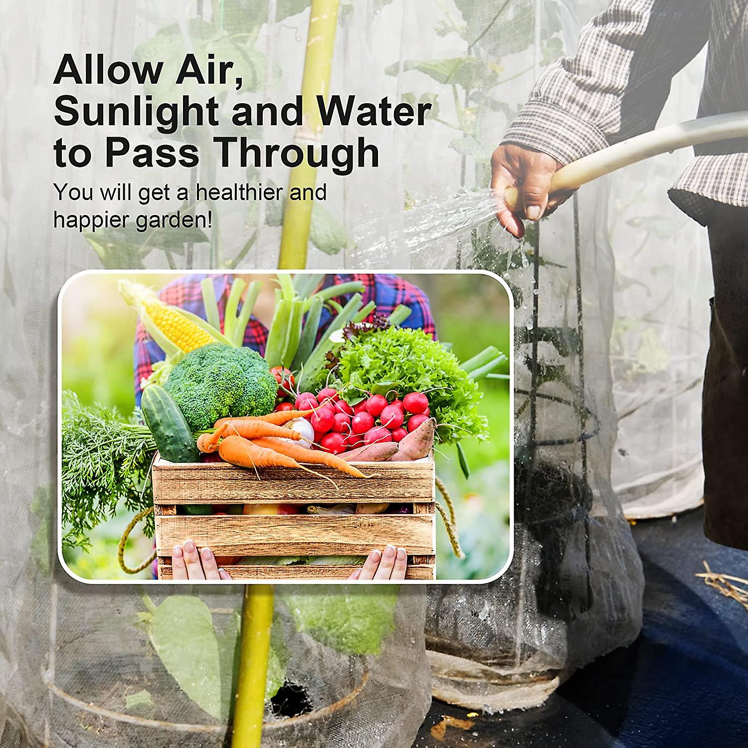 Garden Netting Pest Barrier: 10'x30' Fine Bug Netting For Garden ...