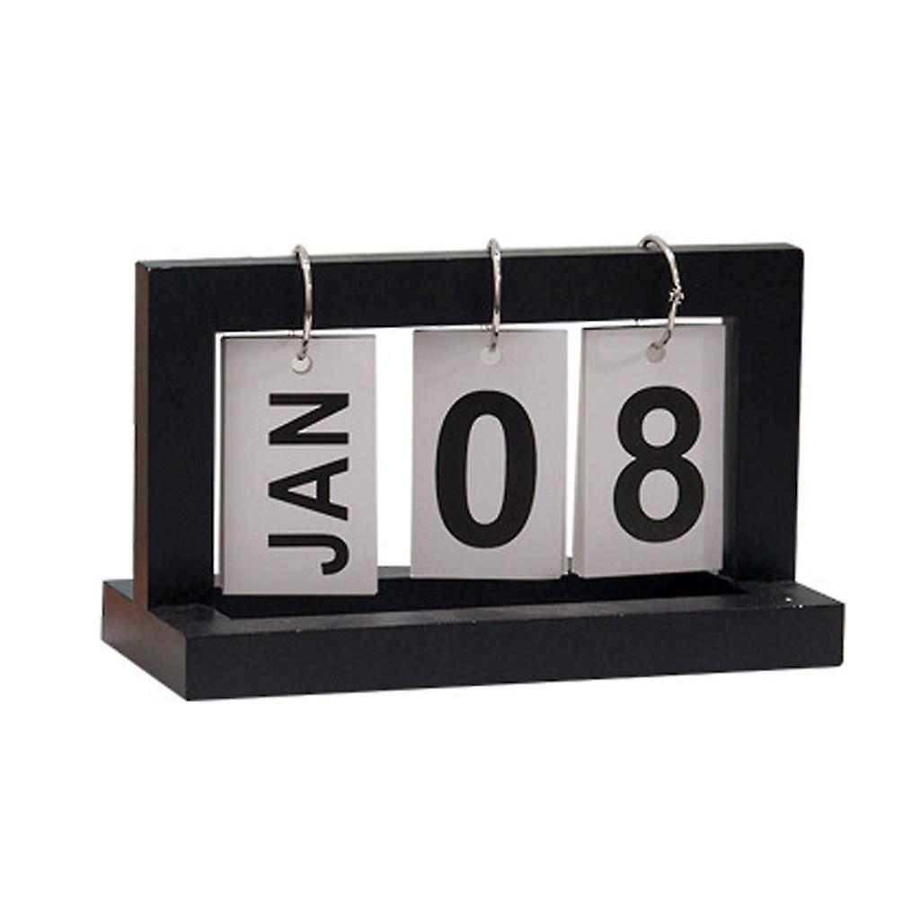 Perpetual Wood Vintage Calendar Desktop Flip Perpetual Paper Calendar ...