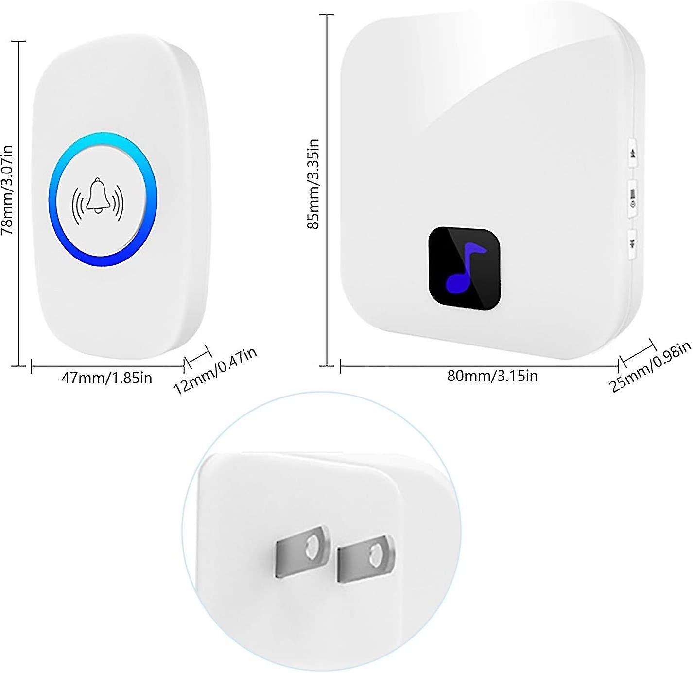 Wireless Doorbell Kit,4 Volume Levels Battery-powered Doorbell - Door ...
