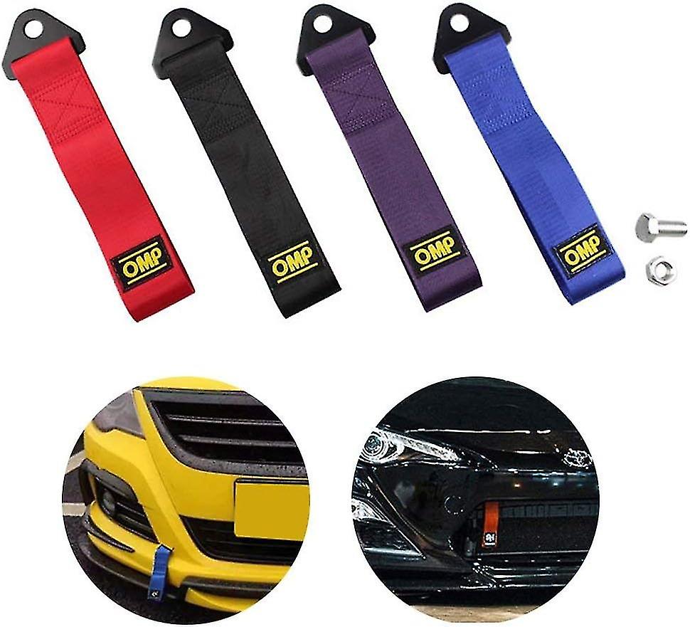 Racing Car Trailer Sport Rope Towing Strap Set Towing Hook Red For ...