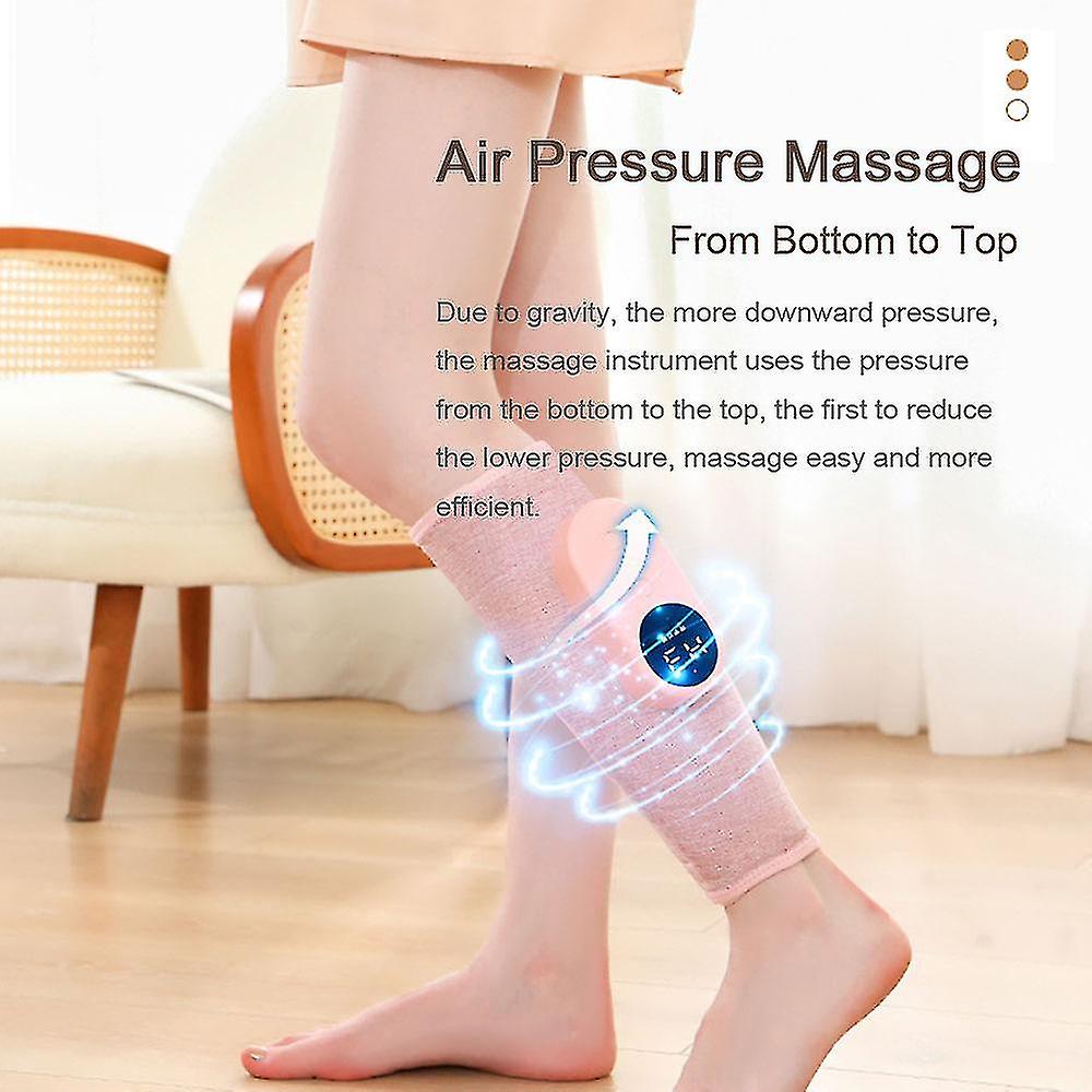 Air Compression Heating Leg Massager Vibration Calf Relief Muscle Pain ...