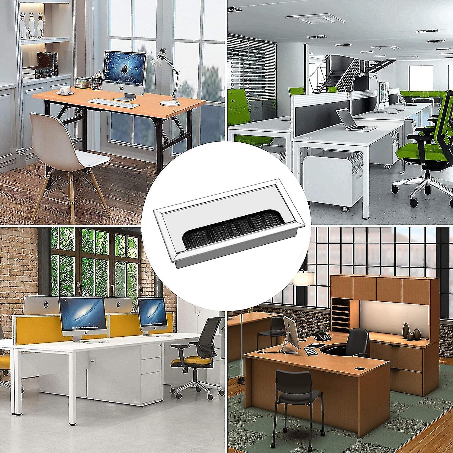 2pcs Desk Cable Grommet 160x80mm,computer Cable Outlet Desk Caps ...