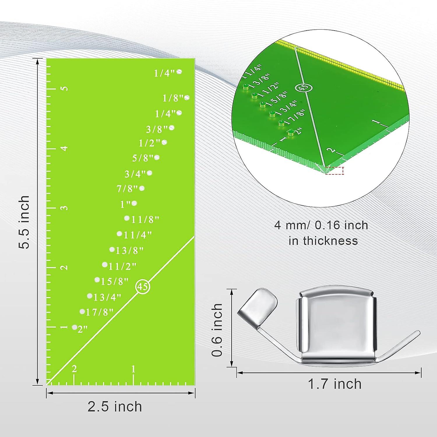 4 Pieces Seam Guide Ruler Set Include 2 Quilting Seam Guide Ruler Sew ...