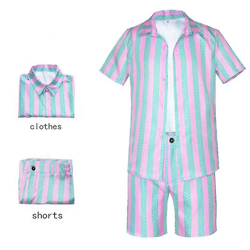 Movie Ken Cosplay Costume Men Summer Short Sleeve Shirt Coat Shorts ...