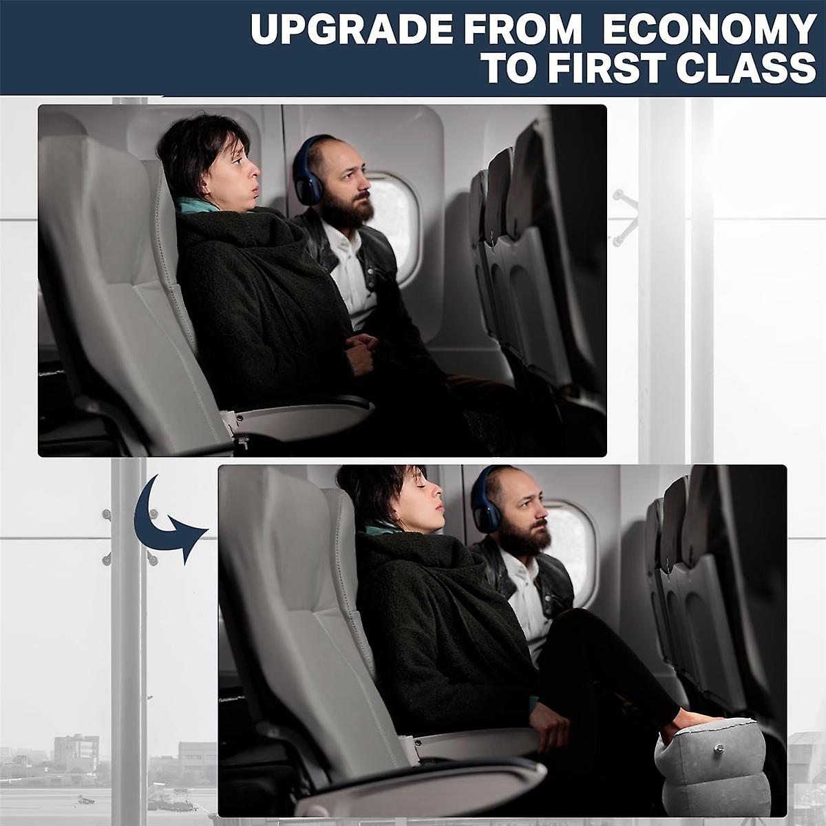 Inflatable Airplane Foot Rest with Hand Pump and Carry Bag, Travel Foot ...