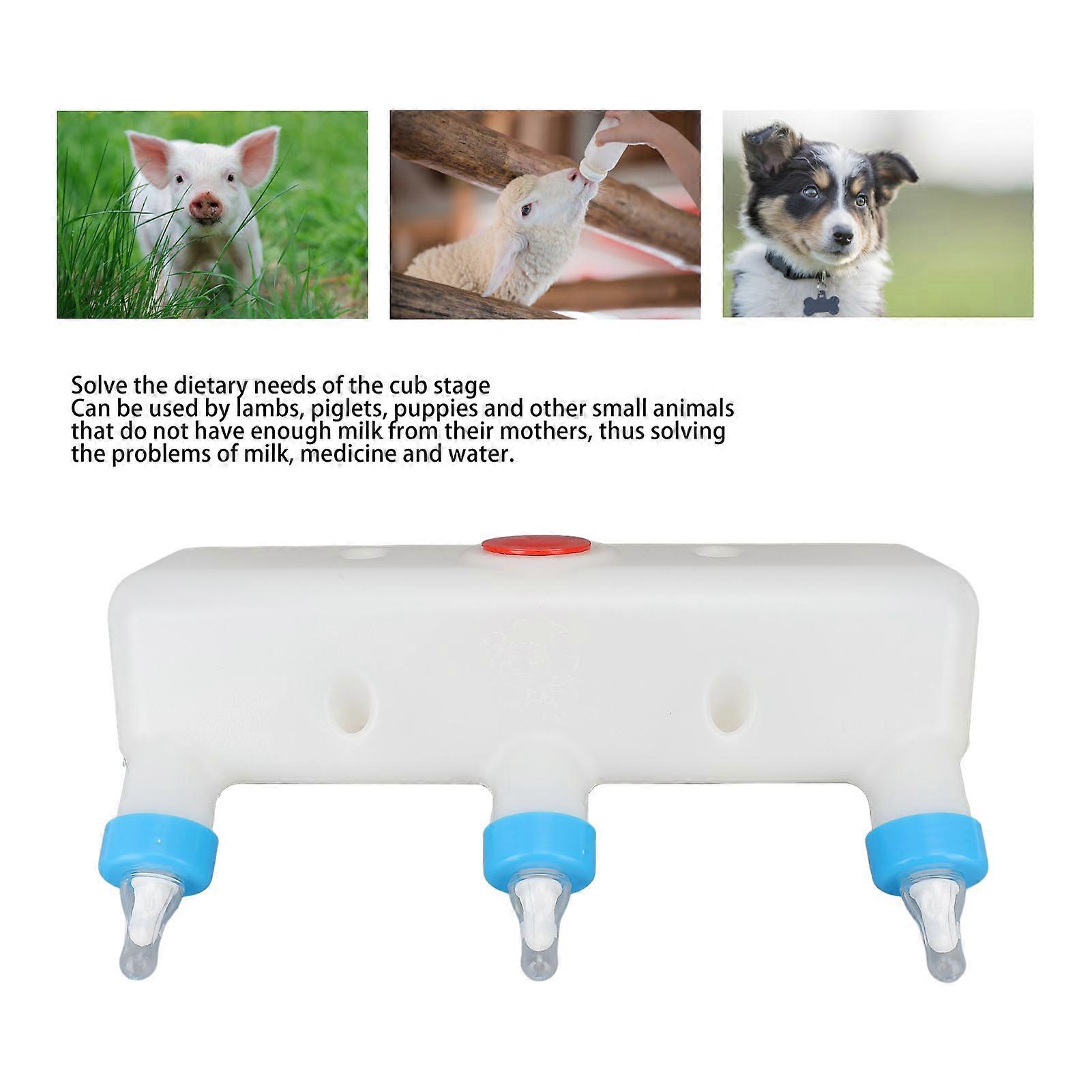 Lamb Feeder with 3 Nipples 3L Plastic Silicone Livestock Teat Milk ...