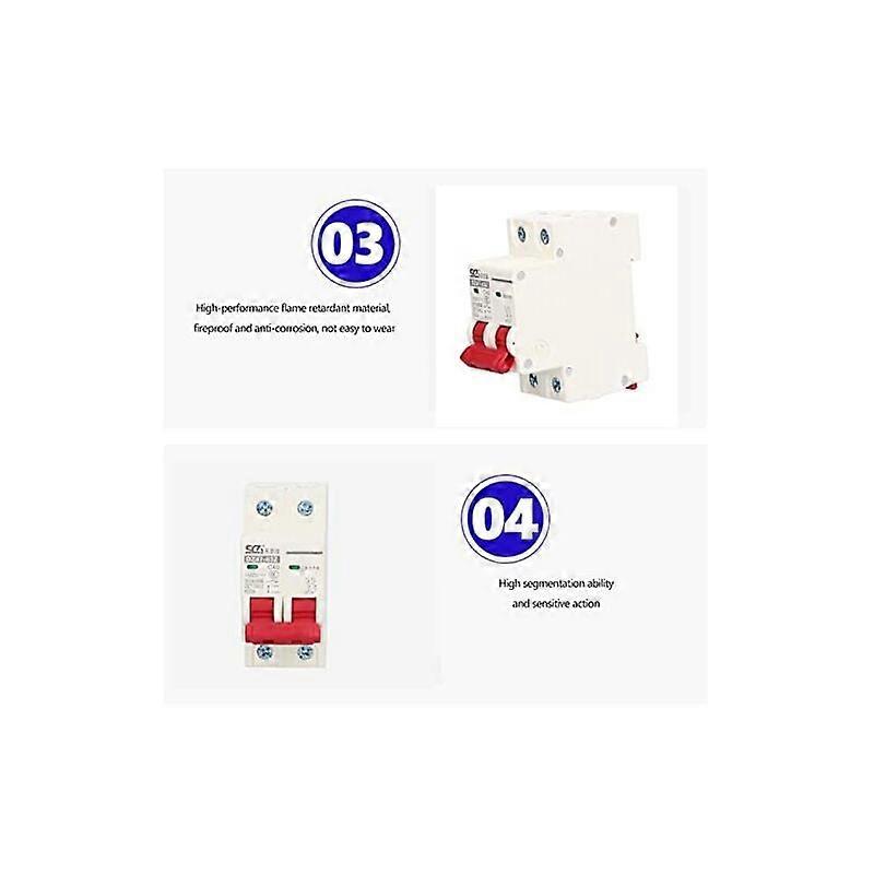 Miniature DC Circuit Breaker 2P 1000V 40A Solar PV System DC Disconnector Isolator DIN Rail ...