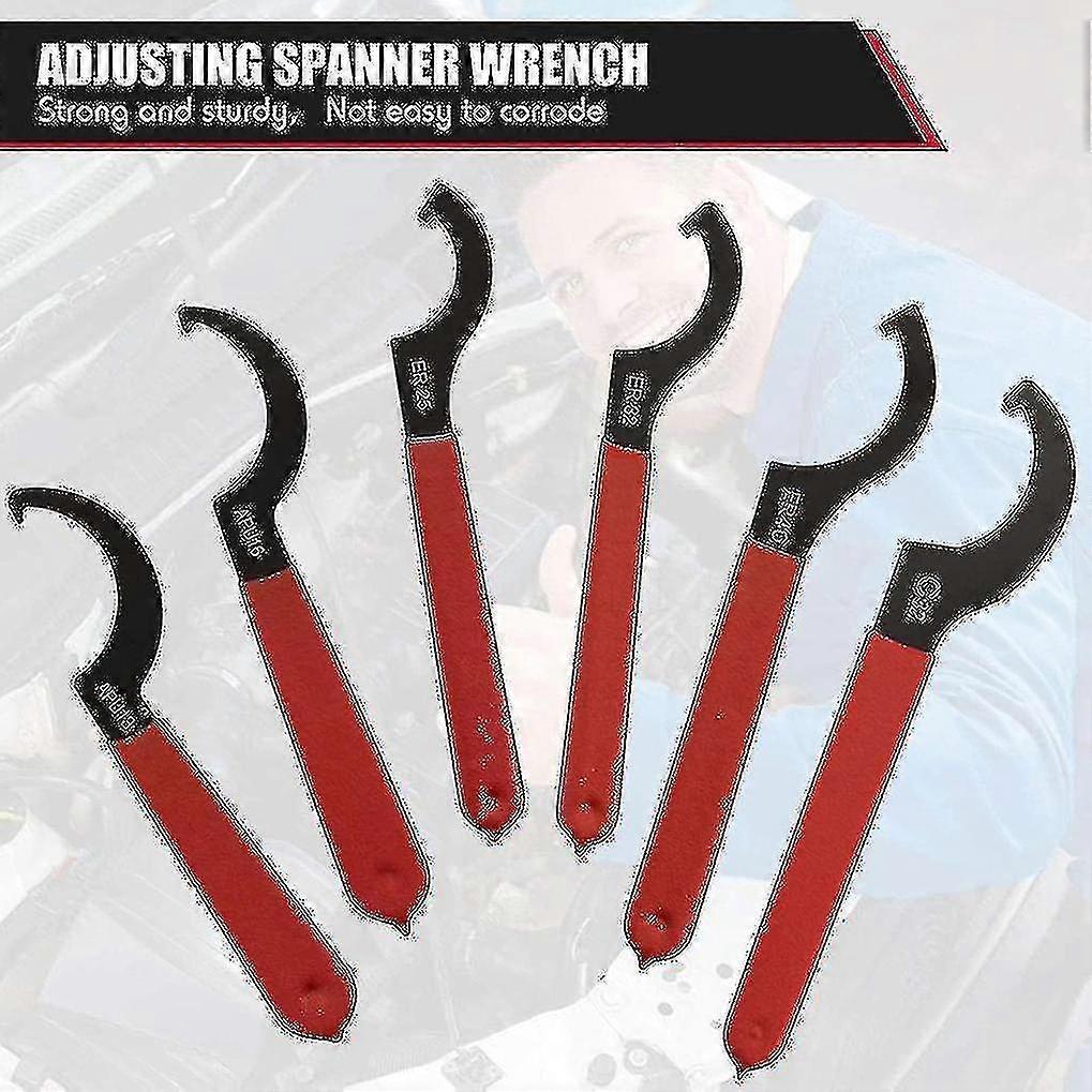 6 Pieces Spanner Wrench Set Adjustable Coilover Wrench Spanners Hook ...