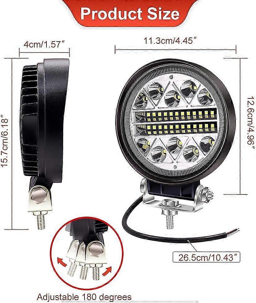 102W LED Work Light Offroad Driving Fog Lights, 2PCS Round LED Pods ...