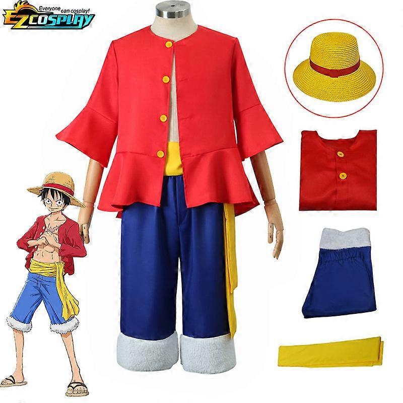 Anime One Piece Wano Country Monkey D. Luffy Cosplay Kostym Kimono ...