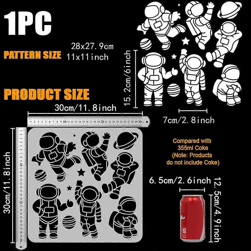 Astronaut Stencil for Painting 11.8x11.8 inch Spaceman Stencil Planet Template Star Stencil ...