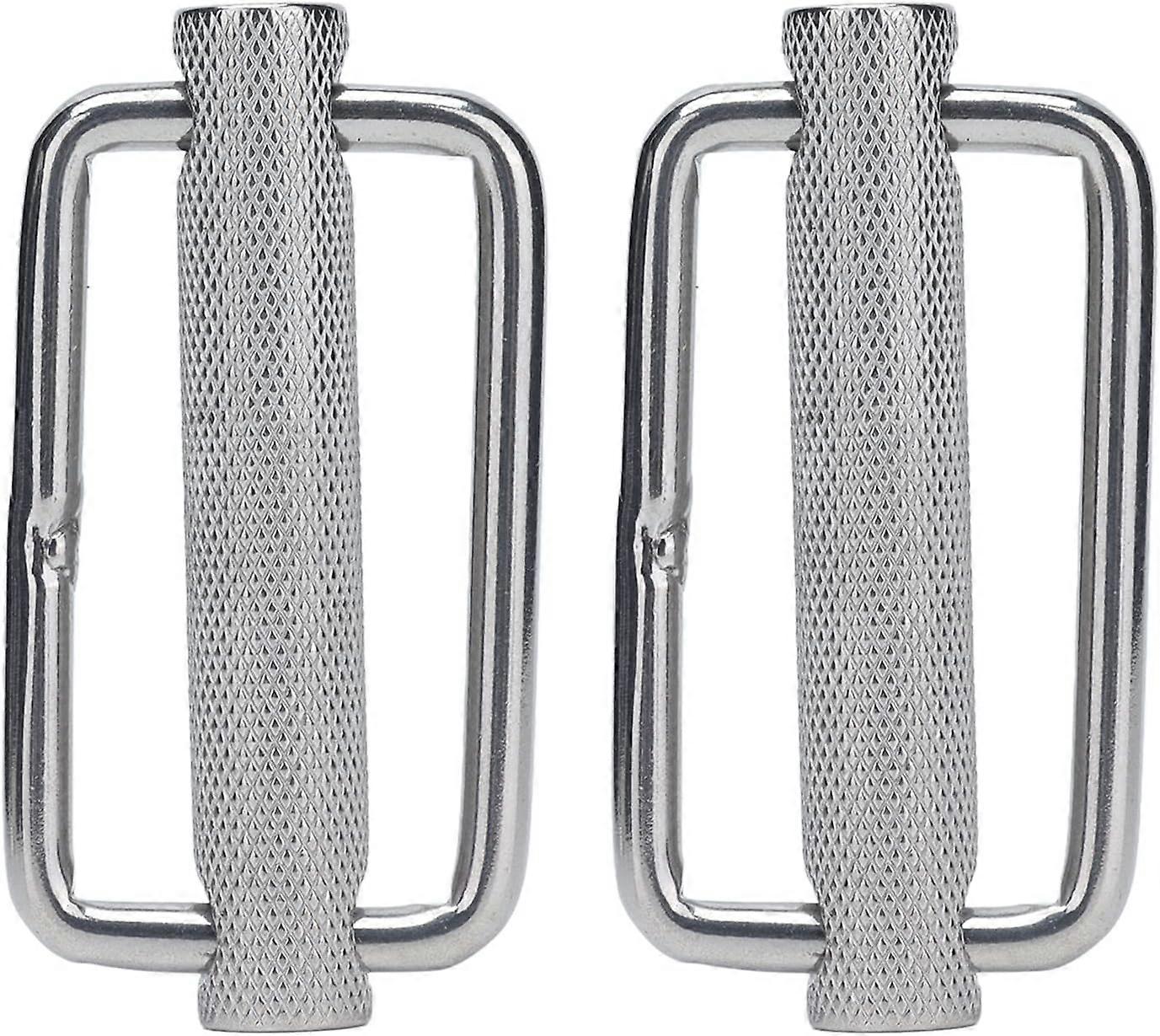 2 Pieces Slide Buckle, 316 Stainless Steel Rectangular Adjustable Knurled Roller Belt Buckles ...