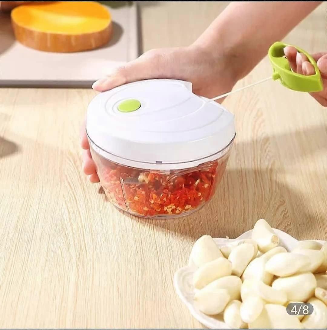 MUJIXI Manual Garlic Chopper, 3 Blades Mini Manual Meat Choppers ...