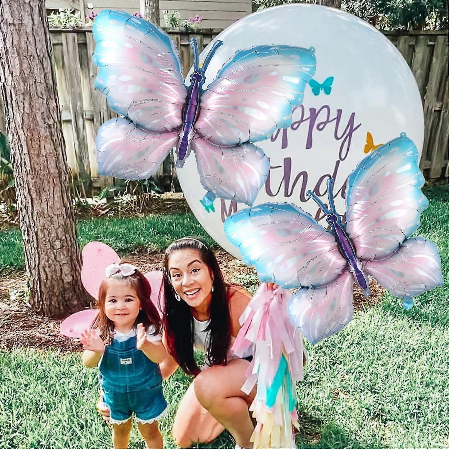 Giant 39 Inch,Gradient Pink Butterfly Balloons - Pack of 2, Butterfly ...